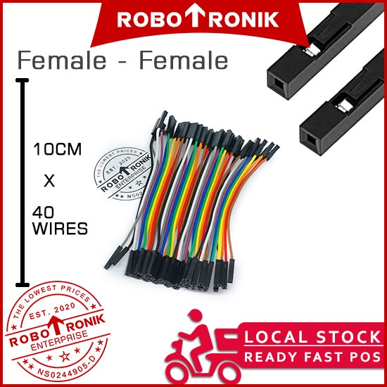 Female To Female | Jumper Wire Cable 40-Wires F-F - 10cm / 20cm / 30cm ...