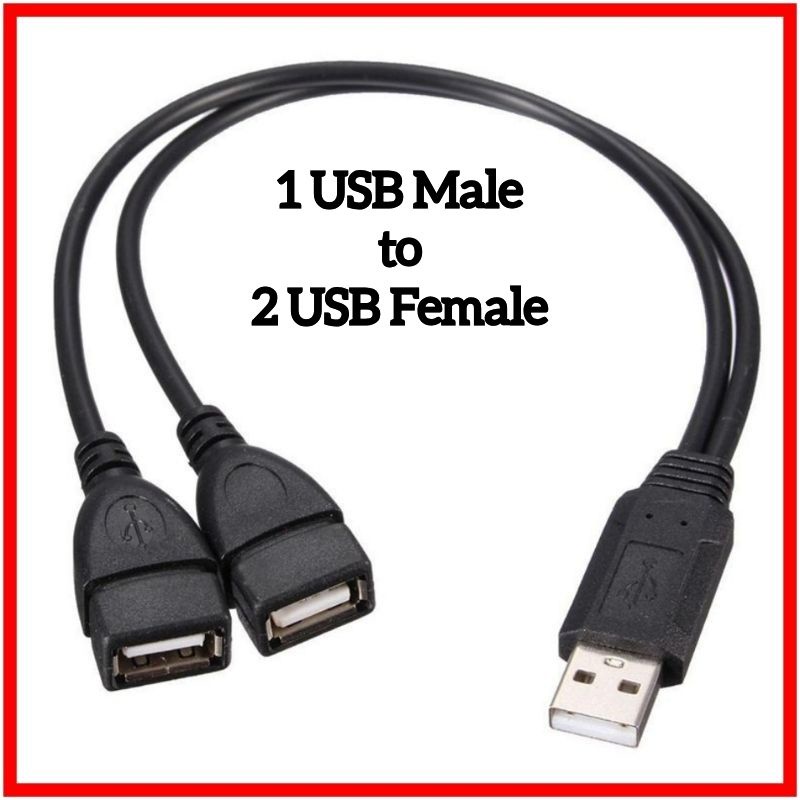Kabel USB-Male ke USB-Female Cable | USB A | USB Y Splitter Male to ...