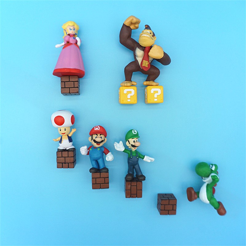 Fridge Magnets 6pcs/set Large Super Mario 3D Luigi/Princess Peach/Yoshi ...
