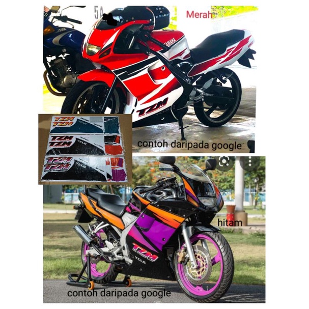 🔥🔥YAMAHA TZM 150 COVER SET STICKER / STRIPE WARNA MERAH / BIRU / HITAM ...