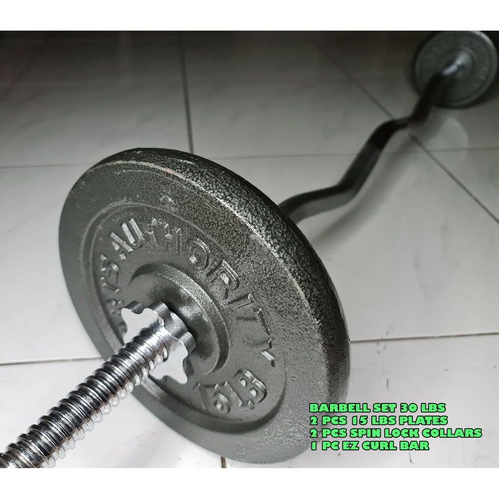 Barbell set 30 LBS Ez Curl Bar Full Body Workout Fitness Gym | Shopee ...