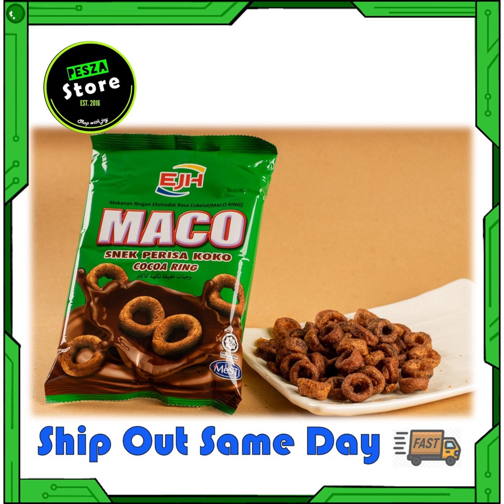 EJH Maco Pek Besar Coco Snack 40g snek minum petang coklat | Shopee ...