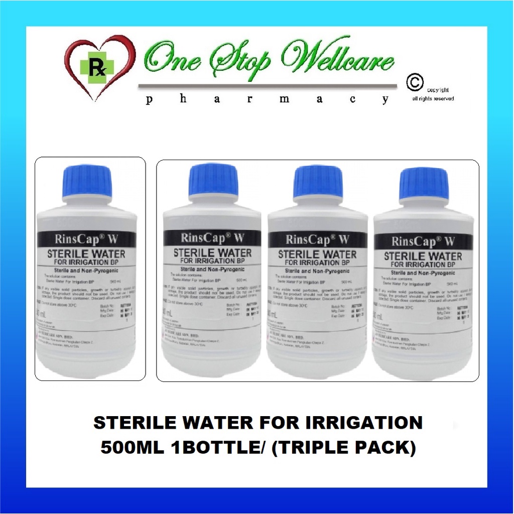 STERILE WATER FOR IRRIGATION 500ML 1BOTTLE/ (TRIPLE PACK) (EXP: 09/2027 ...