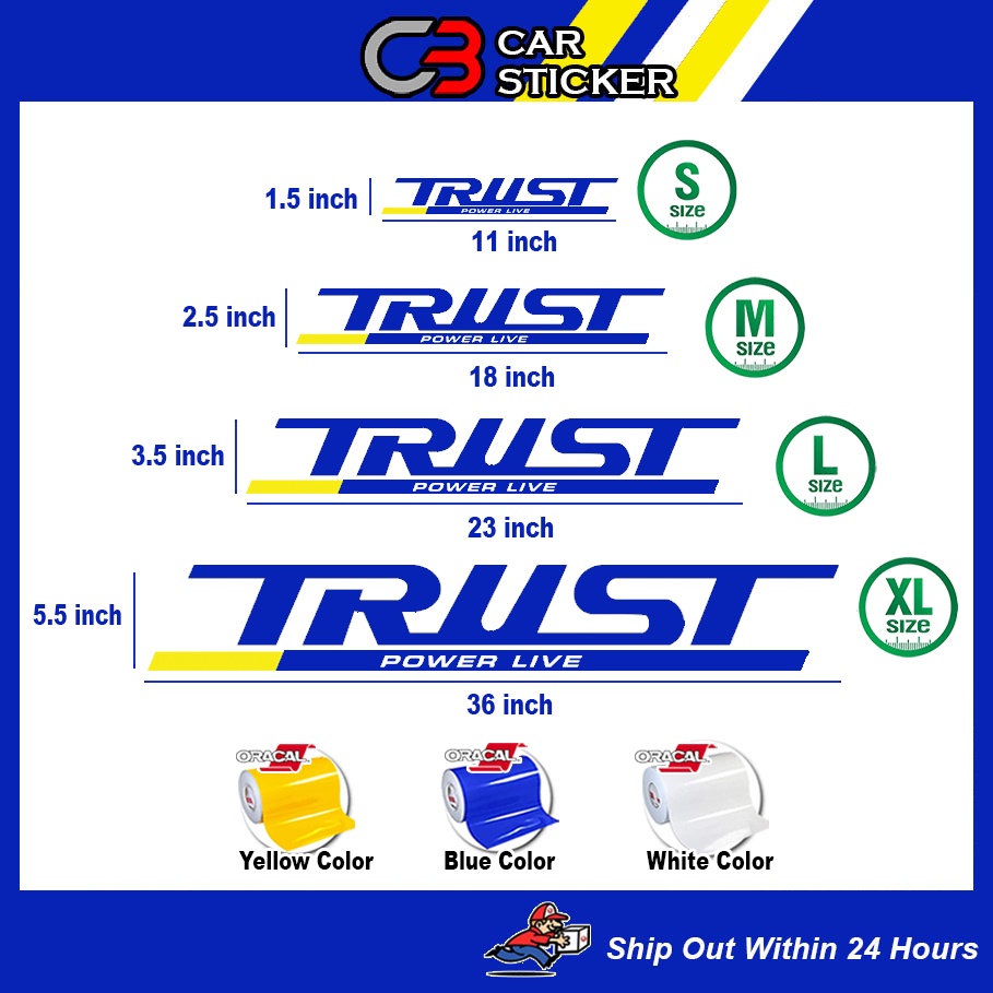 TRUST POWER LIVE CAR STICKER / CS687 | Shopee Malaysia