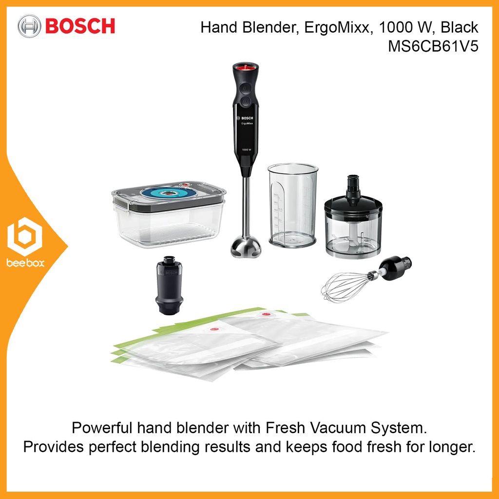 Bosch MS6CB61V5 Hand Blender ErgoMixx with Fresh Vacuum System / 12 ...