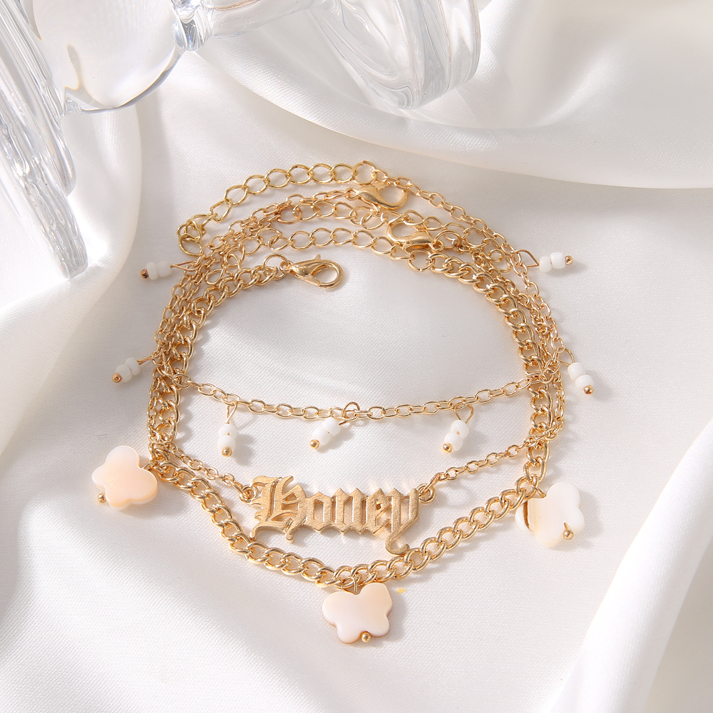 Korean Gold Chain Bracelet Fashion Personality Letter Honey Butterfly ...