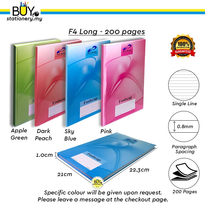 Dot Down F4 F5 Hard Cover Logbook Buku Log Foolscap Book Notebook 60gsm ...