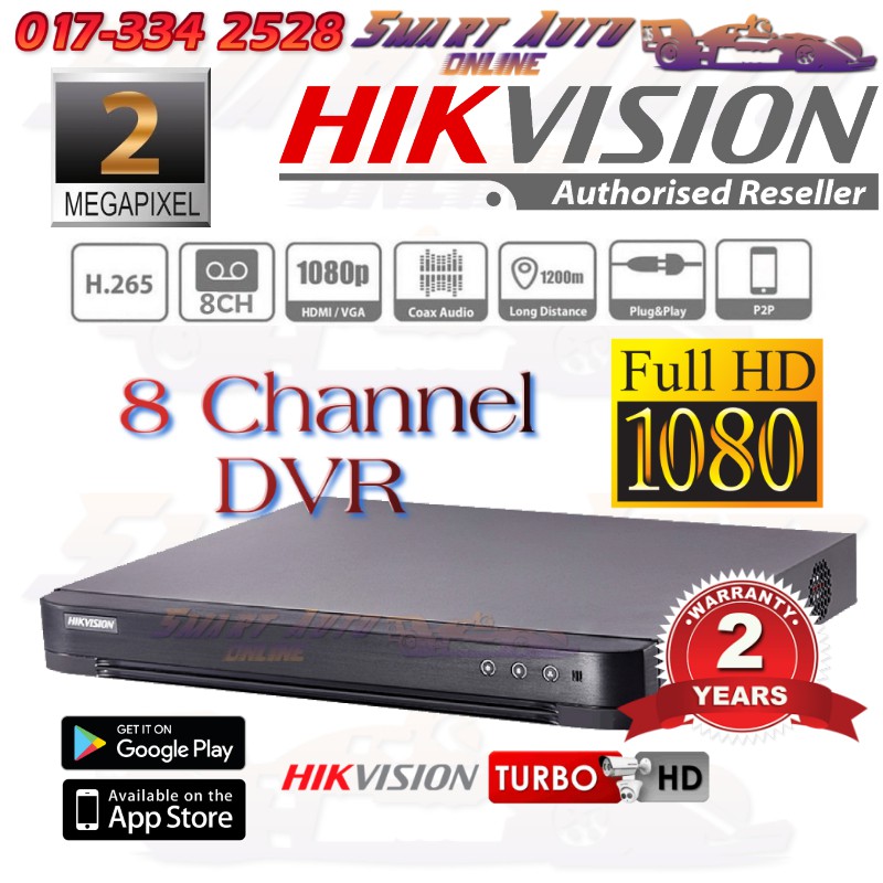 HIKVISION 8-CHANNEL 1080P DVR 2.0MP TURBO HD 4.0 CCTV DS-7208HQHI-K1/E ...