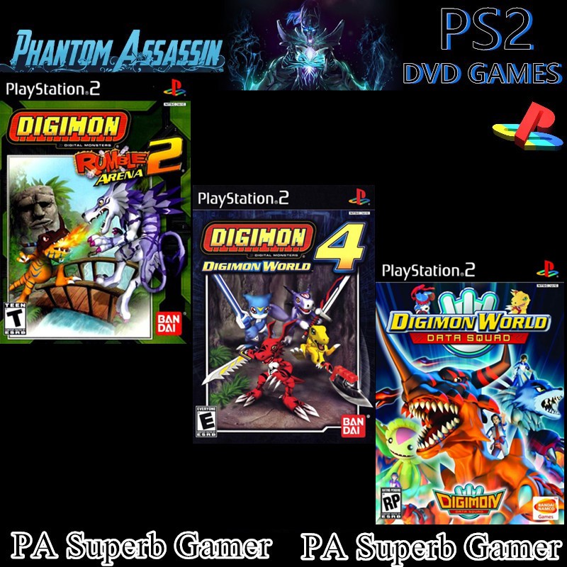 💥PS2 Game💥Digimon Rumble Arena 2 / Digimon World 4 / Digimon World Data ...