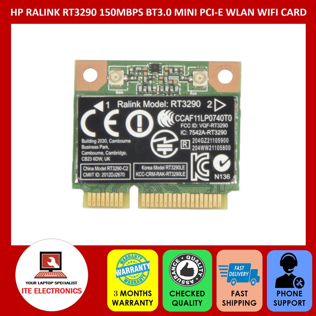 ORIGINAL HP RALINK RT3290 150MBPS 2.4GHz BT3.0 MINI PCI-E WLAN WIFI ...