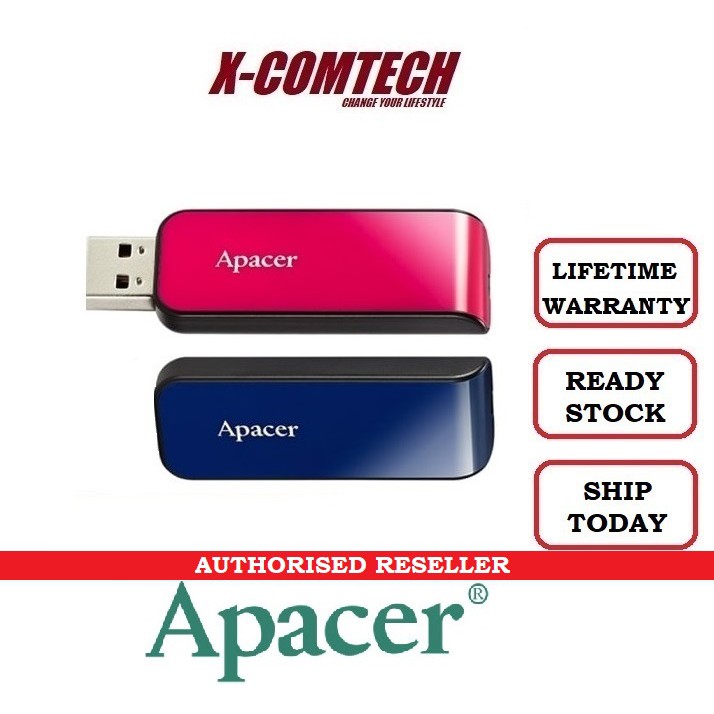 APACER USB2.0 PENDRIVE AH334 16GB/32GB/64GB | Shopee Malaysia