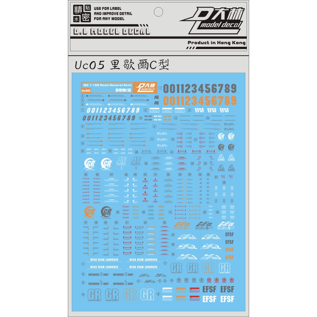 [Big Head House] Dalin Water Sticker MG 1/100 Richelle C Type DLUC05 ...