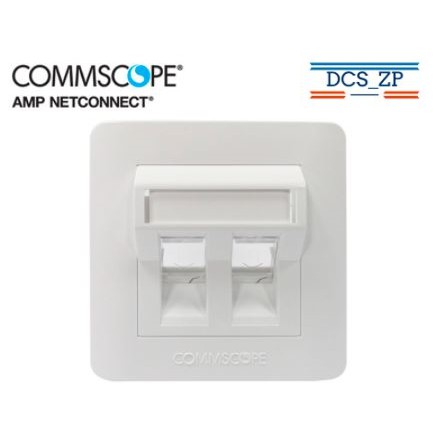 COMMSCOPE AMP DUAL PORT ANGLED SHUTTERED FACEPLATE | Shopee Malaysia