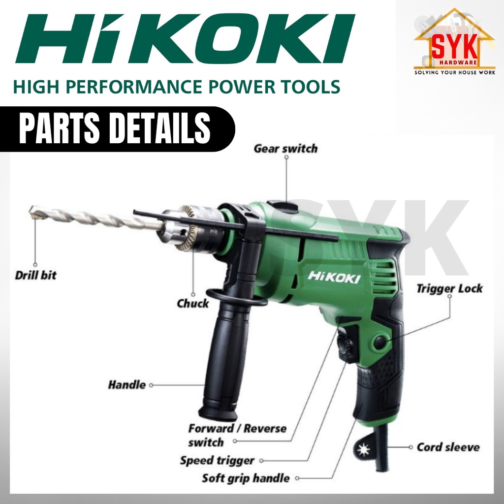 SYK HIKOKI HITACHI DV13VST 13mm Impact Driver Accessories Set Mesin ...