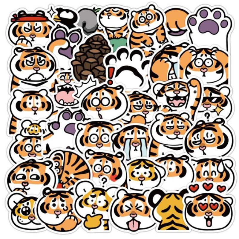 Super cute tiger Stickers 40Pcs/Set DIY Decals Stickers | Shopee Malaysia