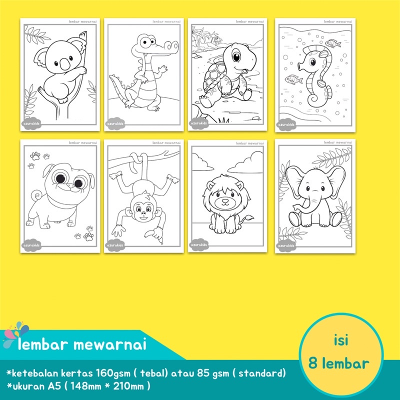 Azura Kids A5 Size Children's Coloring Paper Sheet | Shopee Malaysia