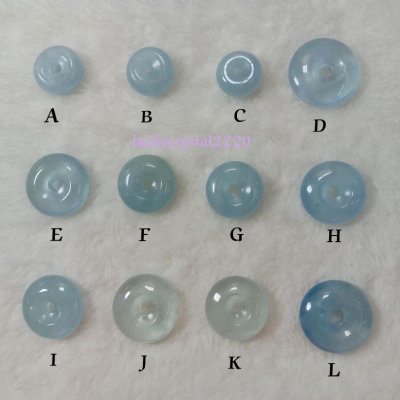 Aquamarine Chinese Button Ping Ann Kou Donut 海蓝宝平安扣 吊坠 | Shopee Malaysia