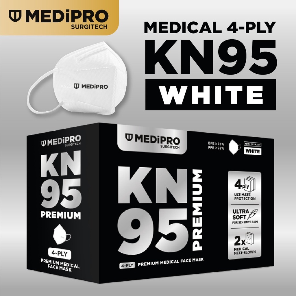 [KL PHARMACY]【MEDIPRO】Medical KN95 4 layers 10pc [WHITE]【Individual Packing】10PCS/BOX | Shopee ...