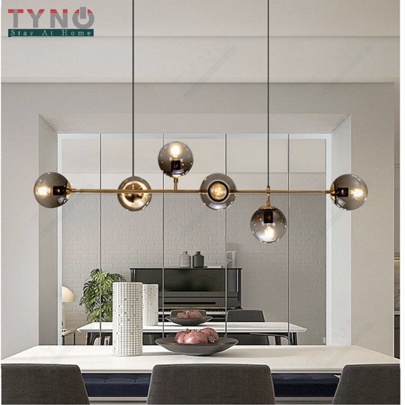 2833/6 Nordic Modern Metal Gold Glass Ball Pendant Lights Restaurant ...