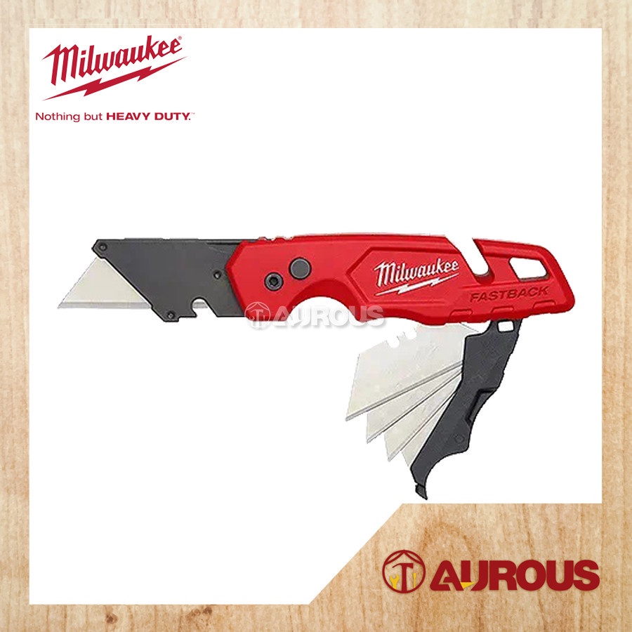 MILWAUKEE FASTBACK FOLDING UTILITY KNIFE WITH BLACK STORAGE 48-22-1502 ...