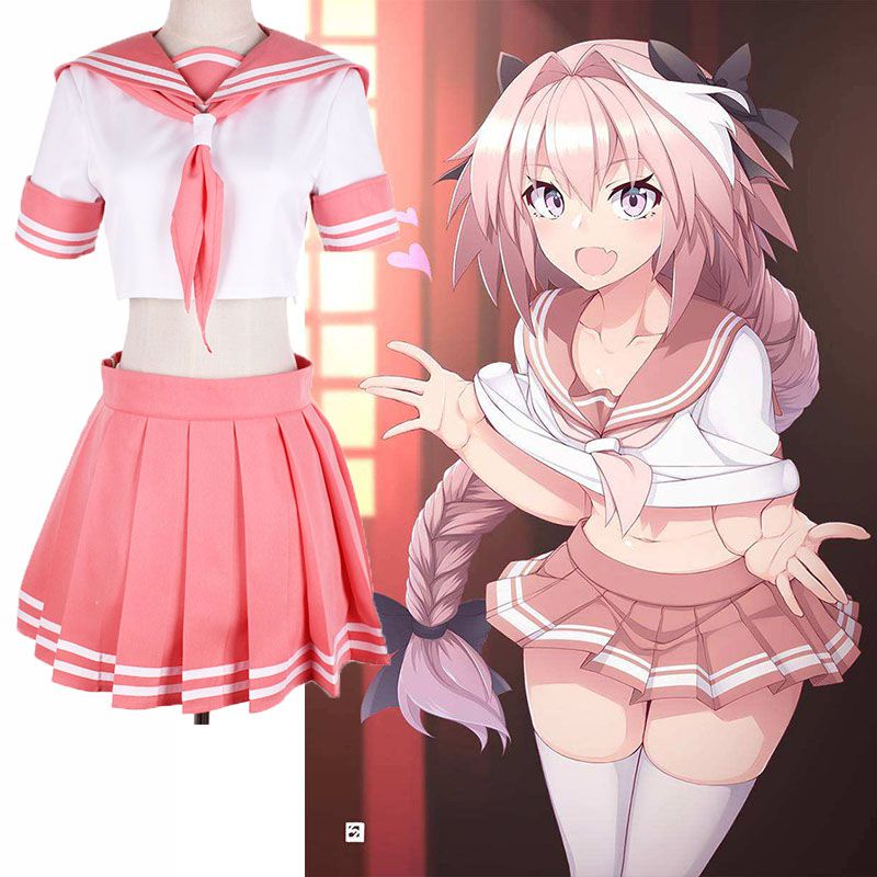 Fgo Apocrypha Astolfo Cosplay Costume - Pink Sailor Suit Style | Shopee ...