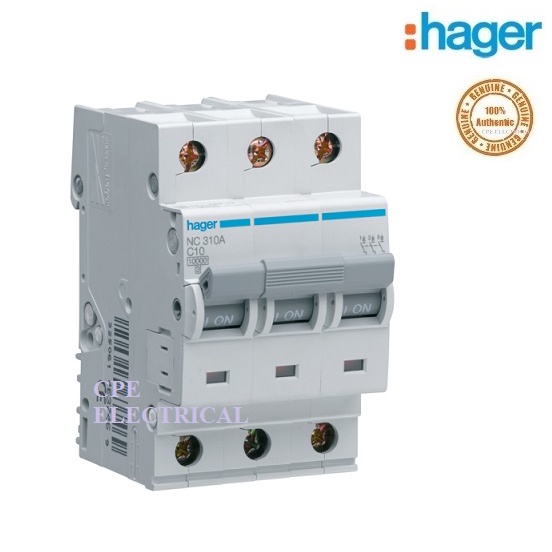 HAGER NC 10kA 3 Pole MCB 6A 10A 16A 20A 32A 40A 63A | Shopee Malaysia