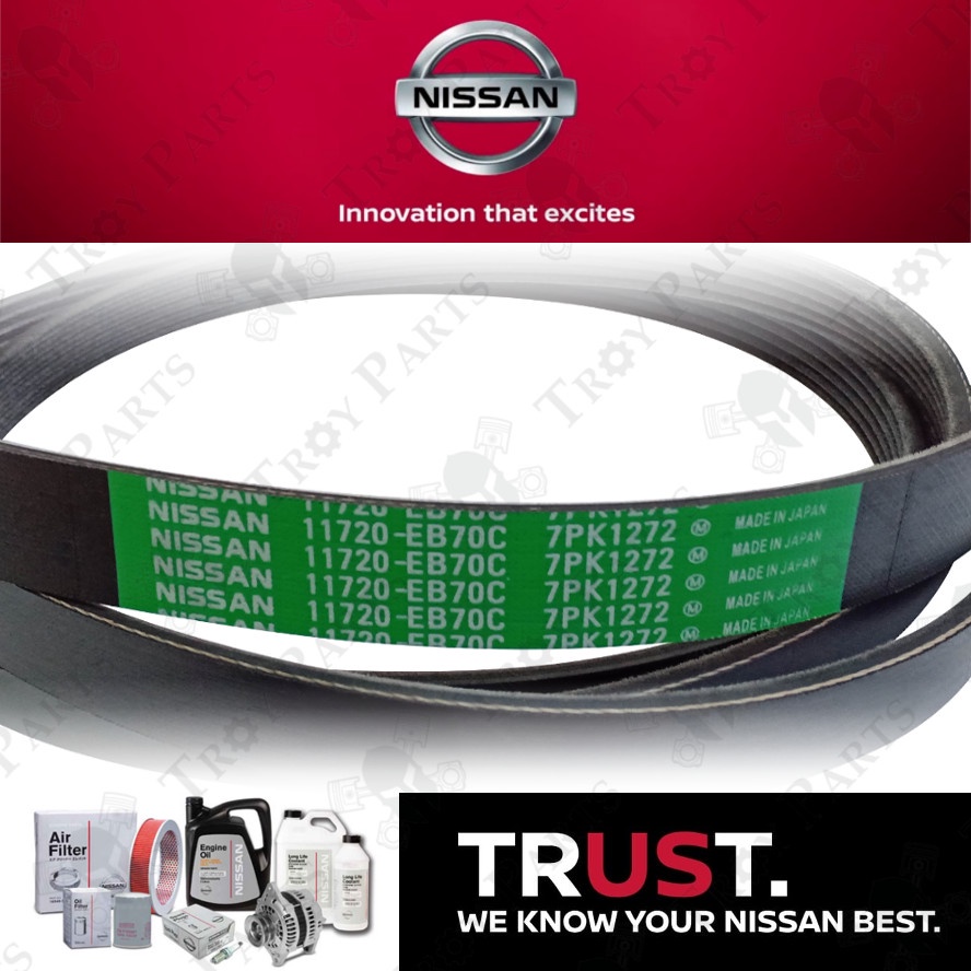 Nissan Fan Belt 11720-EB70C for Nissan Navara D40 2.5 Automatic AT ...