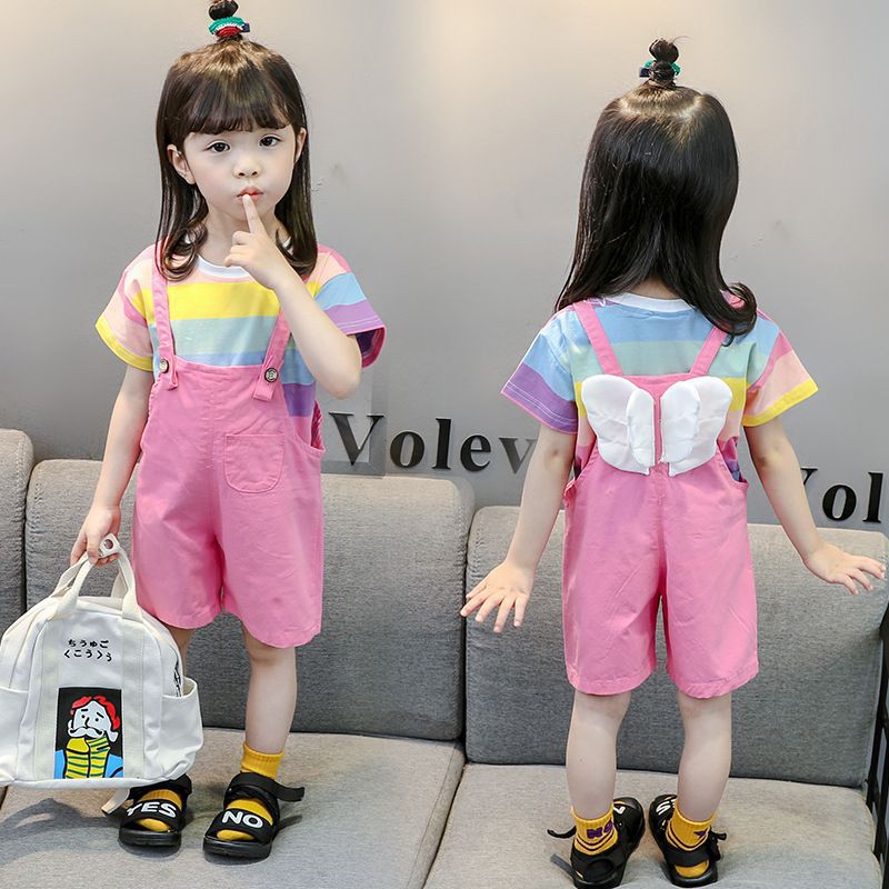 Overalls Suit Import 1-4 Years NEW RAINBOW WING Frog Clothes For Girls ...