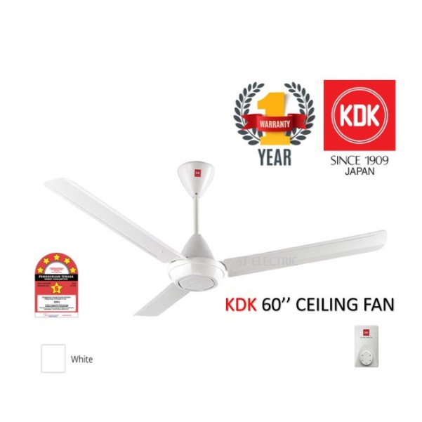 KDK K15VO Regulator Ceiling Fan 60" (White) | Shopee Malaysia