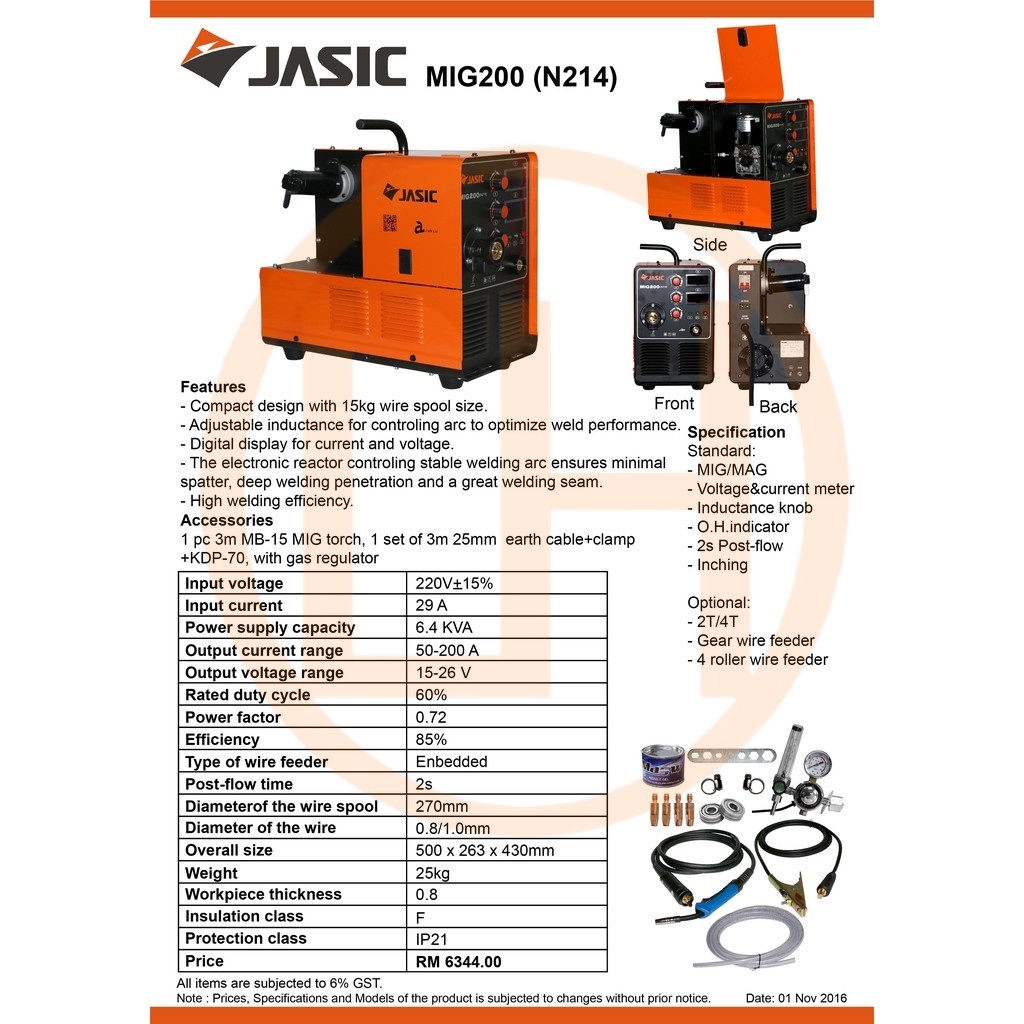 Jasic Mig Welding Machine - MIG200 - JN214R | Shopee Malaysia