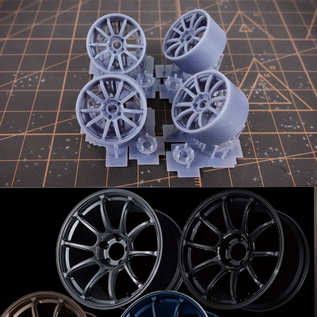 1/24 Advan RZII 18inch Wheel Rim for Tamiya, Aoshima, Fujimi Model Car ...