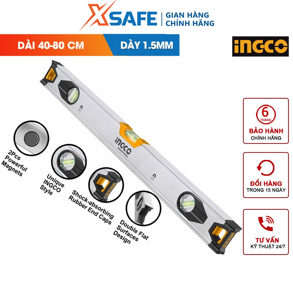 Ingco Magnetic Ruler (Magnet) Made Of Aluminum, Used To Measure Tilt ...