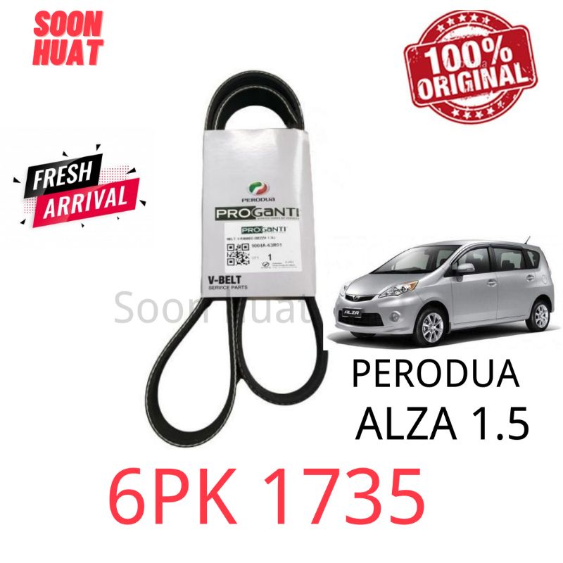 PERODUA ALZA 2009- 100%ORIGINAL FAN BELT 6PK1735 (9004A-46R22) | Shopee ...