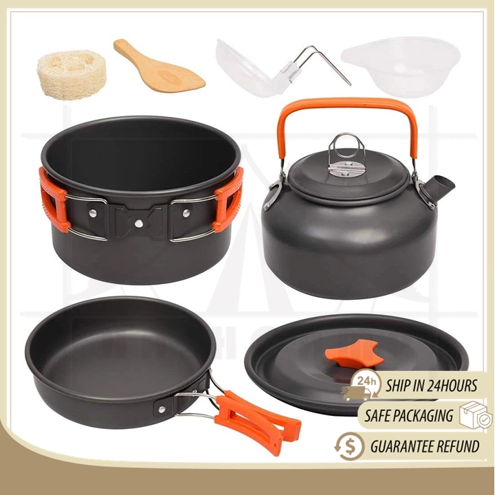 10 in 1 Camping Cookware Set Camping Pot Outdoor Cooking Kitchen For ...