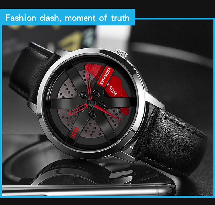 ANDA Wheel Rim Hub Watch Men Watches Rotation Rotating Dial Quartz ...