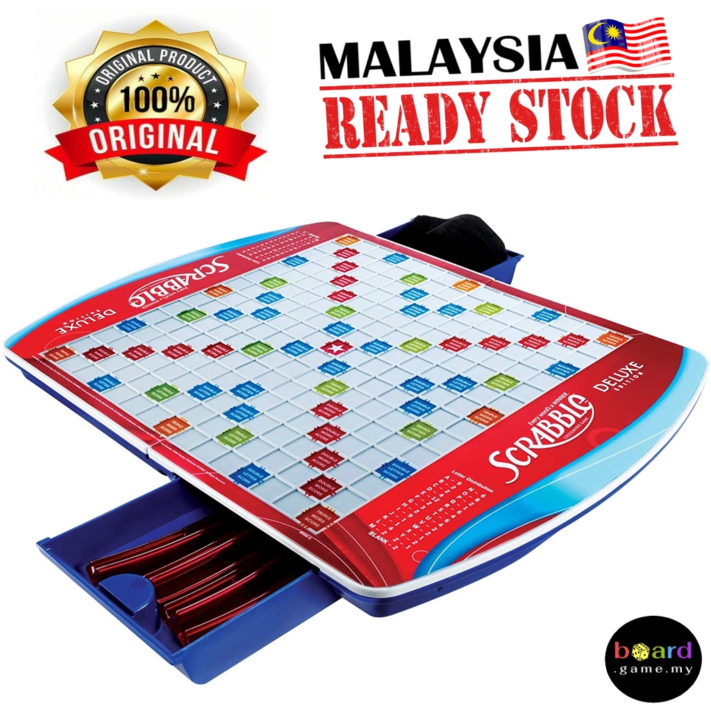 Malaysia Stock Original Hasbro Scrabble Deluxe Edition with Rotating ...