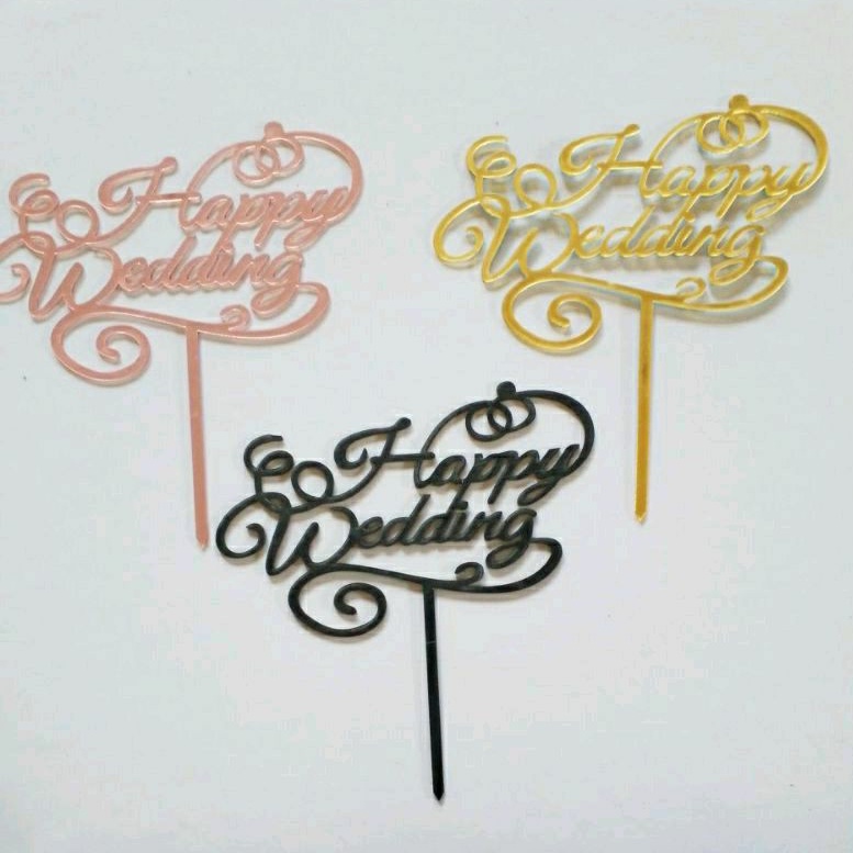 CAKE TOPPER HAPPY WEDDING | Shopee Malaysia