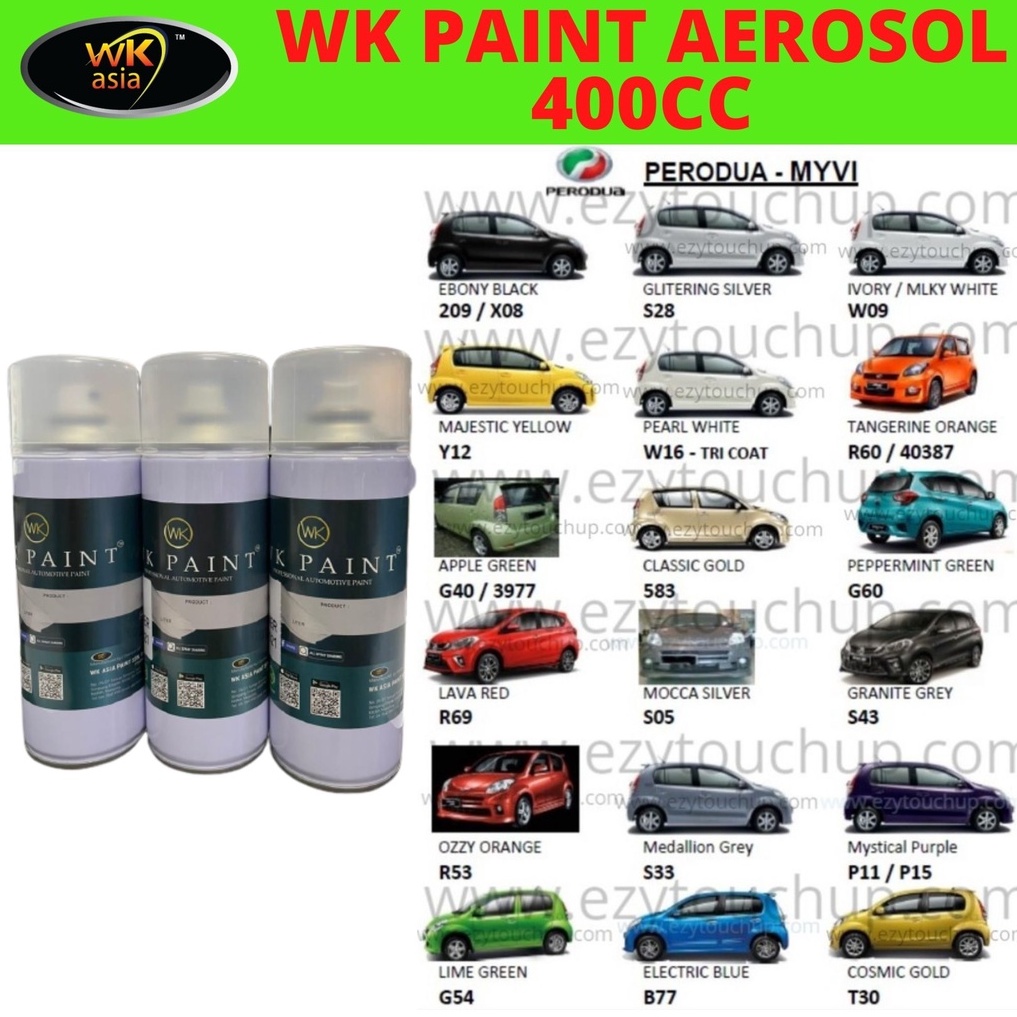 PERODUA Myvi WK Paint All Colors 400CC PERODUA Myvi Baru Lama, Perodua ...
