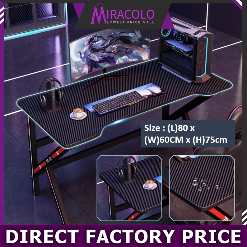 MIRA 80cm High Quality Carbon Matte Gaming Table /Meja Gaming/Computer ...
