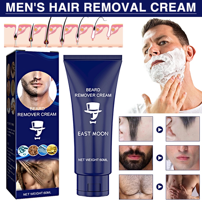 60ml Men Permanent Beard Removal Cream Depilatory for Face Body Hair Remover Shopee Malaysia