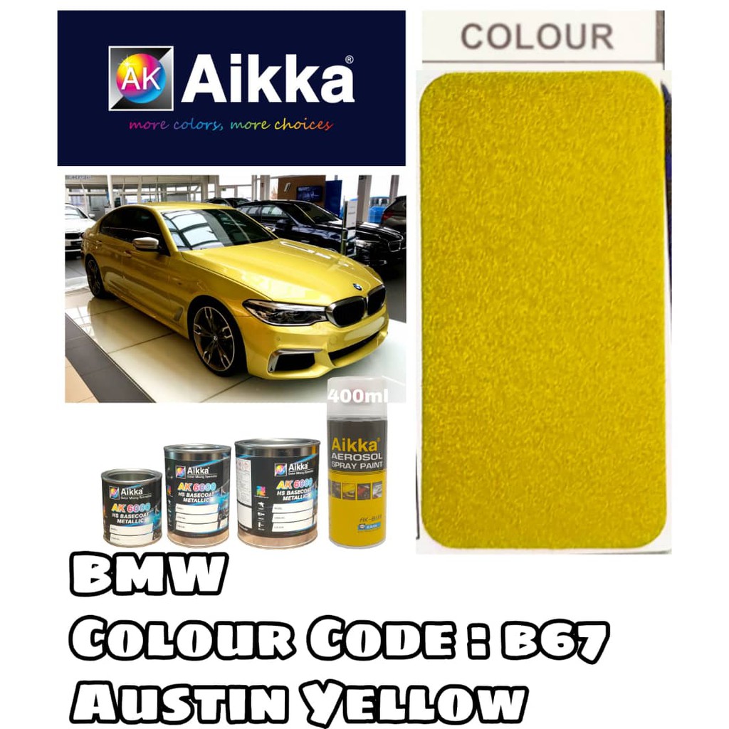 AIKKA BMW B67 AUSTIN YELLOW / AIKKA Touch Up Paint/ DIY Cat Spray Tin ...
