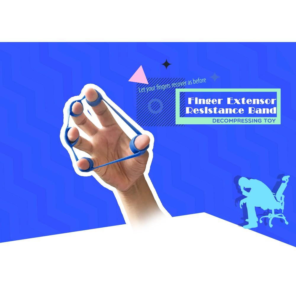 Finger Extensor Resistance Band Stress Relief Daily Exercise for Hands ...