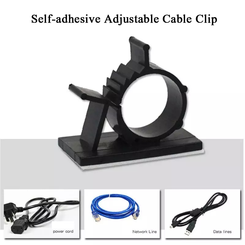 Adjustable Black Wire Fixed Clip /Self-Adhesive Durable Strong Cable ...
