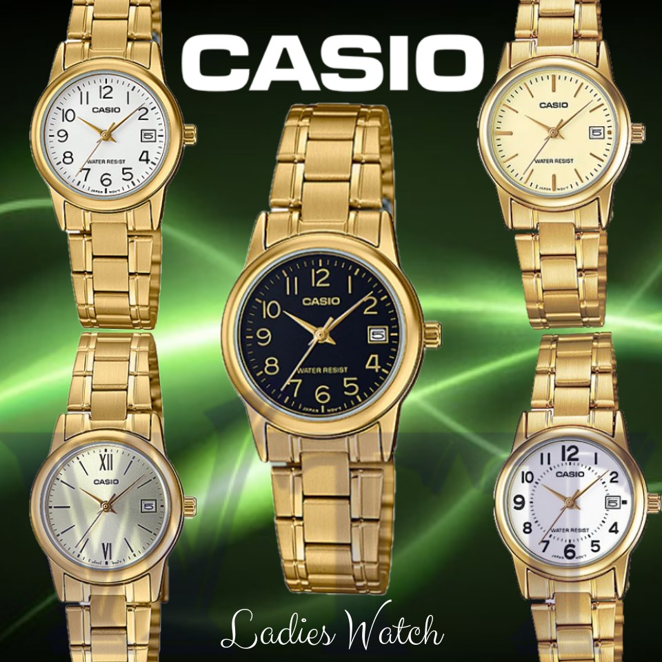 *100% Authentic* CASIO ORIGINAL LTP-V002G SERIES STAINLESS STEEL LADIES ...