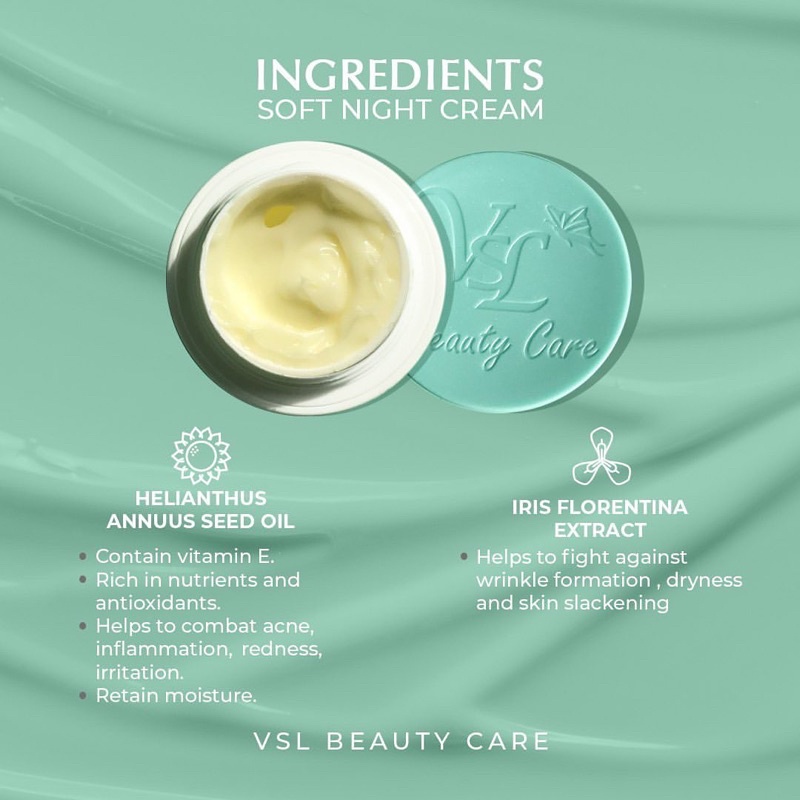VSL SOFT NIGHT CREAM5g 💯 ORIGINAL FROM HQ | Shopee Malaysia