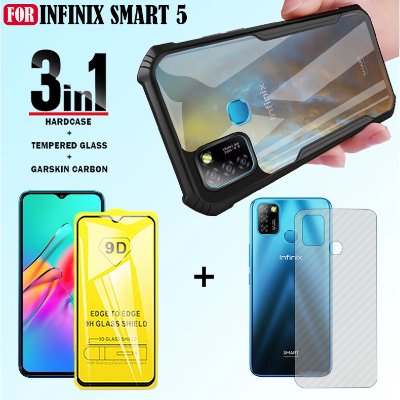 LAYAR 3 in 1 Infinix Smart 5 Hardcase Package + Carbon Skin + Screen ...