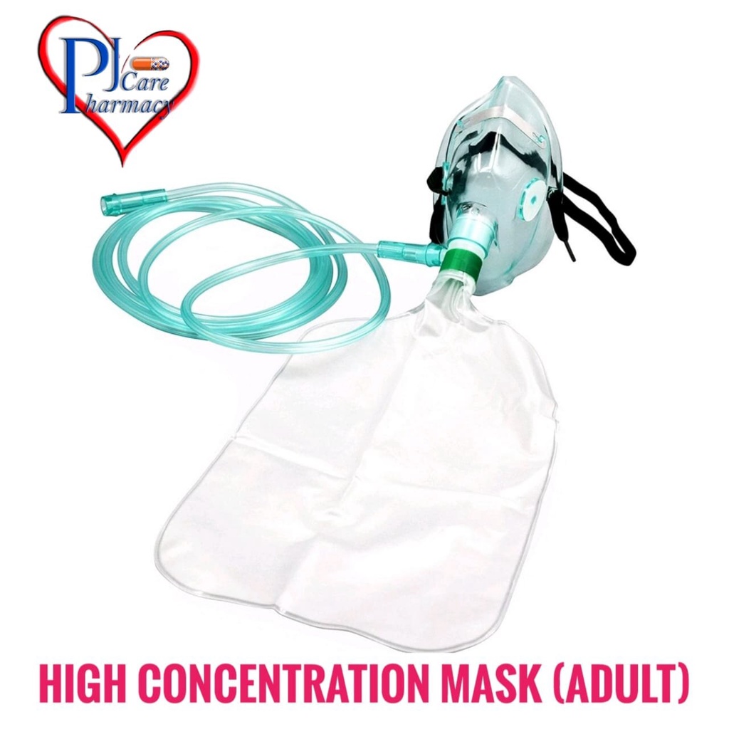 Hospitech High Concentration Mask (Adult) 1 PC Oxygen Mask with ...