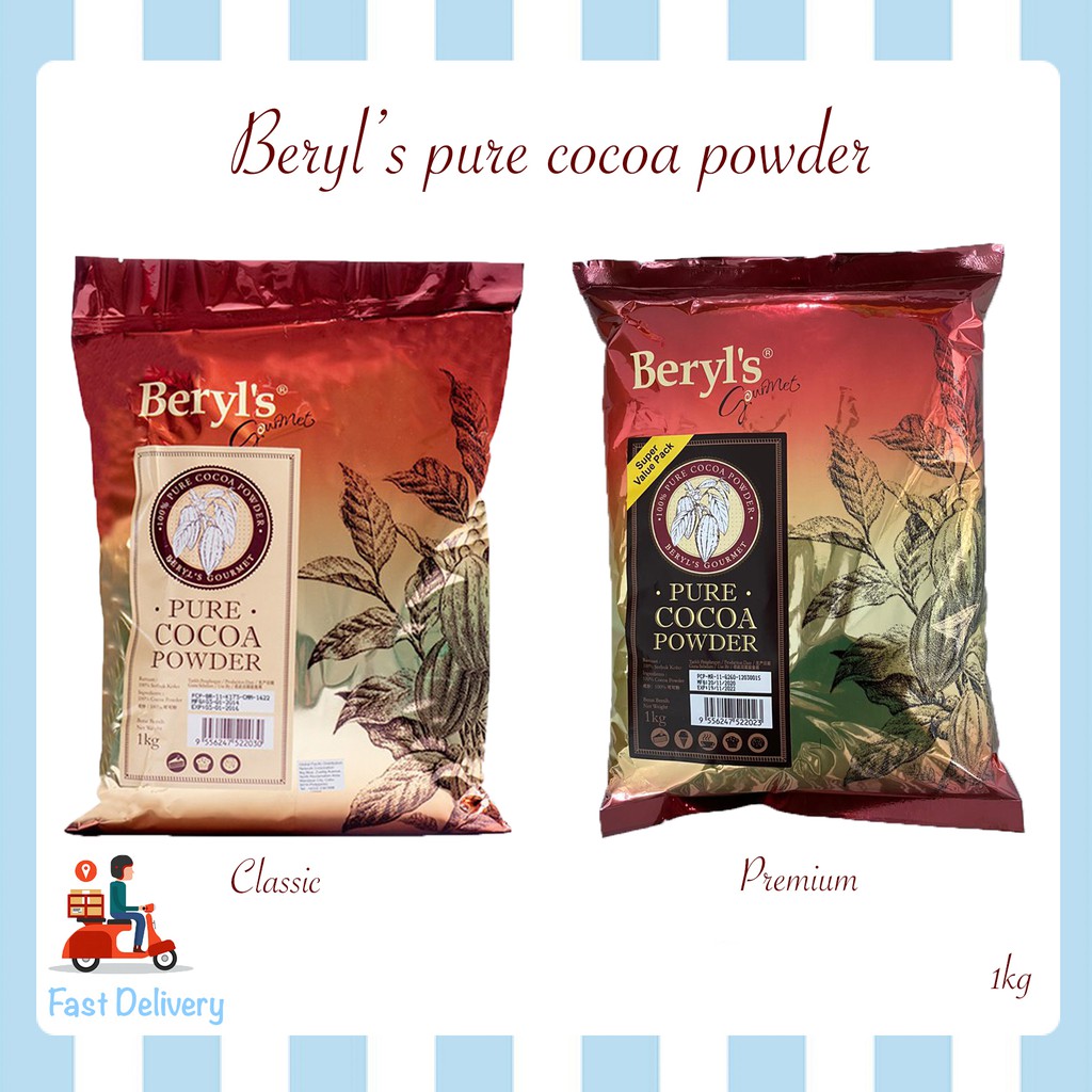 BERYL'S PURE COCOA POWDER/ SERBUK COCO (CLASSIC/ PREMIUM) 1KG | Shopee ...