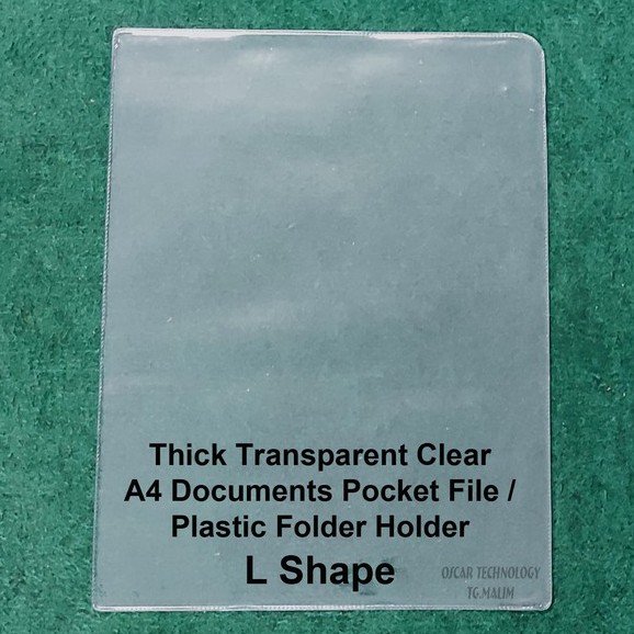 A4 Thick Transparent Clear U Shape, C Shape, L Shape Documents Pocket ...