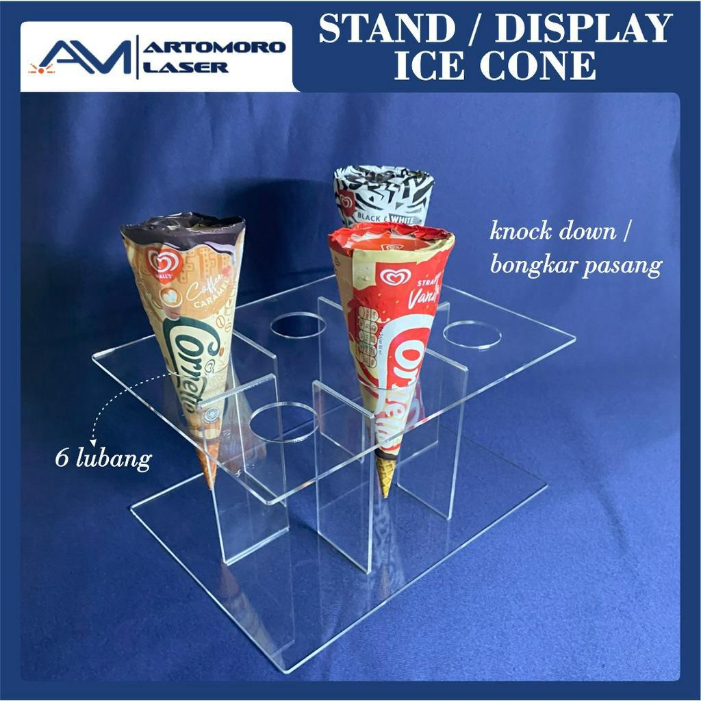 Ice CREAM CONE GELATO DISPLAY STAND ACRYLIC ICE CREAM Rack HOLDER ICE ...